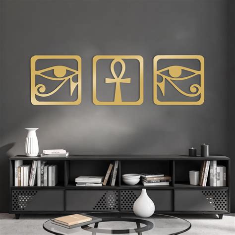 Ankh And Eye Of Ra And Eye Of Horus Metal Wall Art Ancient