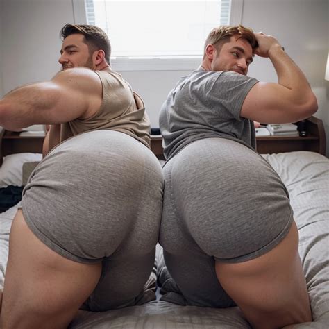 Professional Photos Two White Men Gay In Bed Cuddling Fat Asses