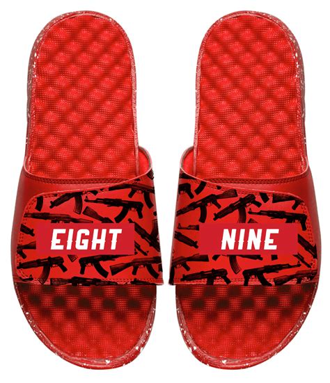 Ak 47 All Over Chopper Print Slides Red 8and9