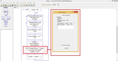 Flowchart Mengkonversi Kilometer Km Dan Meter M Kedalam Centimeter Cm Dengan Raptor ~ Kuas