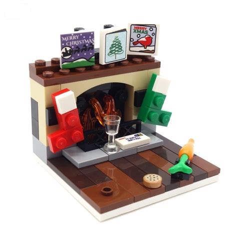 Christmas Fireplace Custom Minibuild Display Minifigs Me