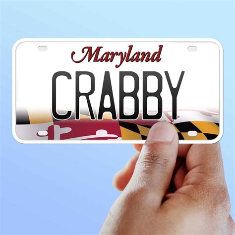 Maryland Crab License Plate Sticker Chesapeake Bay Md State Flag