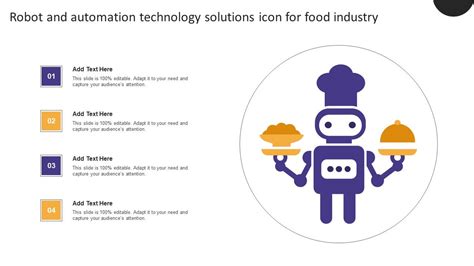 Robot And Automation Technology Solutions Icon For Food Industry Mockup Pdf