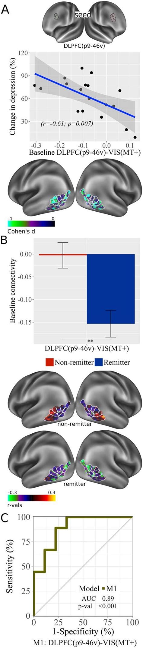 Dlpfc And Vis Inter Connectivity At Baseline A Correlation Plot With