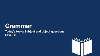 EFL Pre Intermediate Grammar Subject Object Questions By Sean S ESL Store
