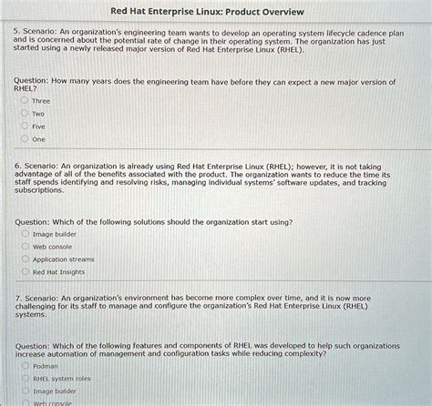 Red Hat Enterprise Linux Product Overview Scenario An Organizations