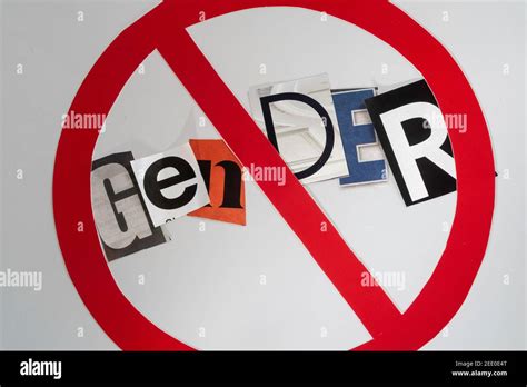 The Concept Of Cancel Gender Using Cut Out Paper Letters In The Ransom Note Effect Typography