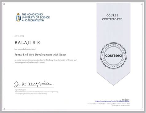 Balaji S R On Linkedin Frontend React Reactjs Reactjsdeveloper Webdevelopment Coursera