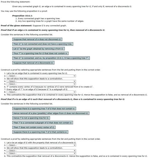 Prove The Following Statement Given Any Connected Graph G An Edge Is