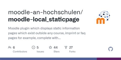Github Moodle An Hochschulen Moodle Local Staticpage Moodle Plugin Which Displays Static