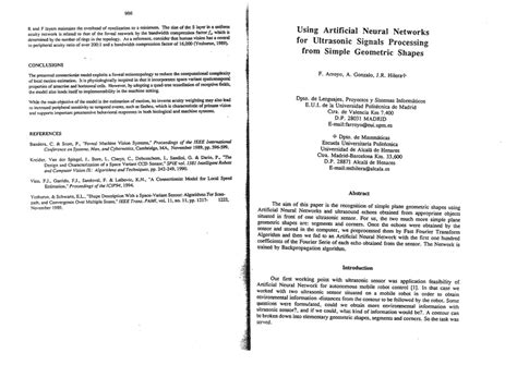 Pdf Using Artificial Neural Networks For Ultrasonic Signals Processing From Simple Geometric