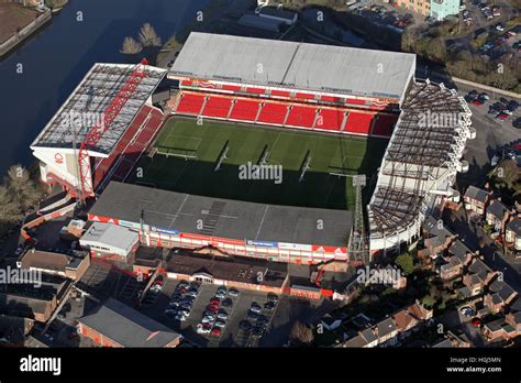 Aerial View Of Nottingham Forest Fc City Ground Stadium Football Ground