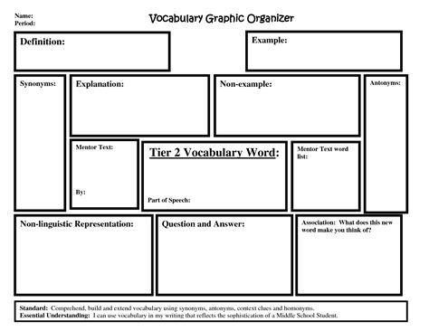 Vocabulary Word Graphic Organizer Letter Words Unleashed