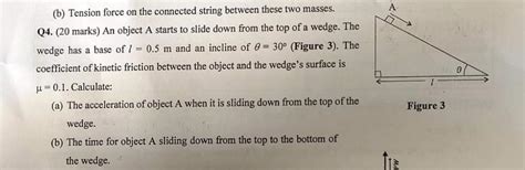 Solved B Tension Force On The Connected String Between Chegg
