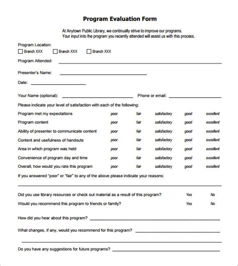 Sample Program Evaluation 6 Free Documents In PDF