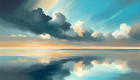 Premium Ai Image Generative Ai Horizon Hues A Serene Abstract