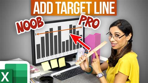 How To Add Dynamic Target Line In Excel Chart Average Line Trick