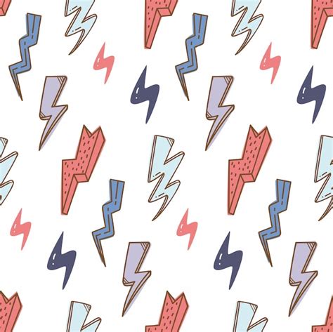 Premium Vector Thunder Seamless Pattern On White