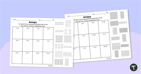 Math Array Worksheets Learning To Multiply Multiplication Arrays 2