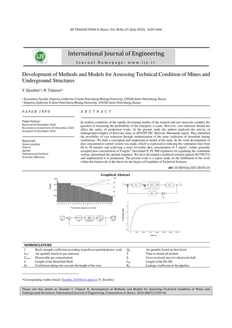 Pdf Development Of Methods And Models For Assessing Technical Condition Of Mines And