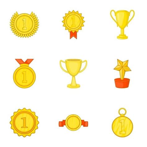 A Bunch Of Medals That Are On Top Of Each Other In Different Shapes And