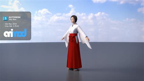 Japanese Miko 3d Model By Animod