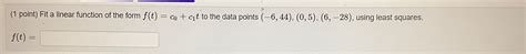 solved 1 ﻿point ﻿fit a linear function of the form