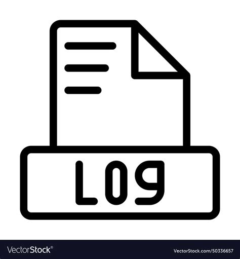 Log File Icon Outline Extension Icons Royalty Free Vector