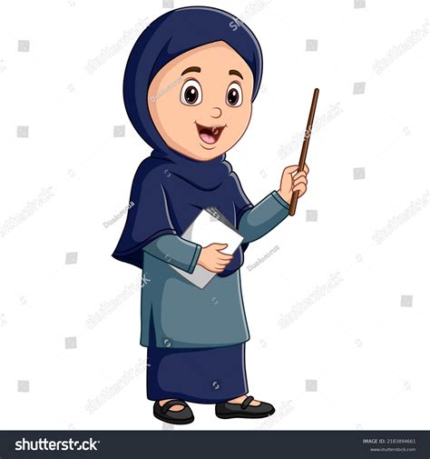 히잡을 쓴 이슬람 여성 교사 스톡 일러스트 2183894661 Shutterstock