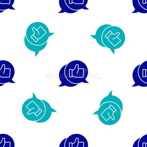 Blue And Red Consumer Or Customer Product Rating Icon Isolated Seamless Pattern On White