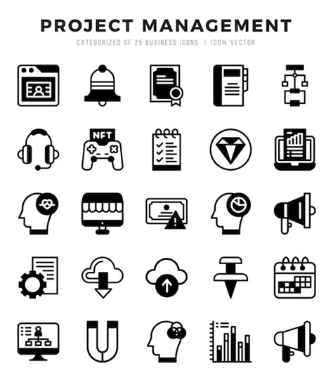 Premium Vector Project Management Icons Set Vector Illustration