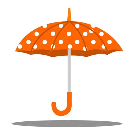 Premium Vector Orange Polka Dot Umbrella Cartoon Style Vector