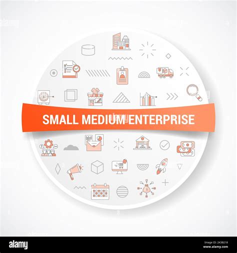 Sme Small Medium Enterprise Concept With Icon Concept With Round Or