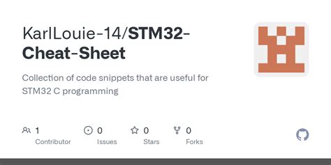 Github Karllouie 14stm32 Cheat Sheet Collection Of Code Snippets