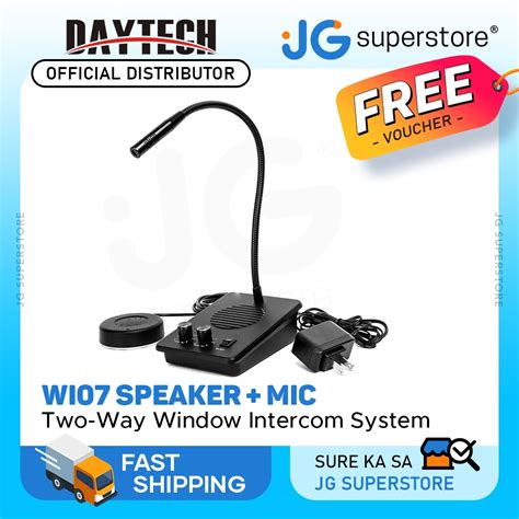 DAYTECH WI Two Way Window Intercom System Glass PA Speaker And Microphone With Adjustable