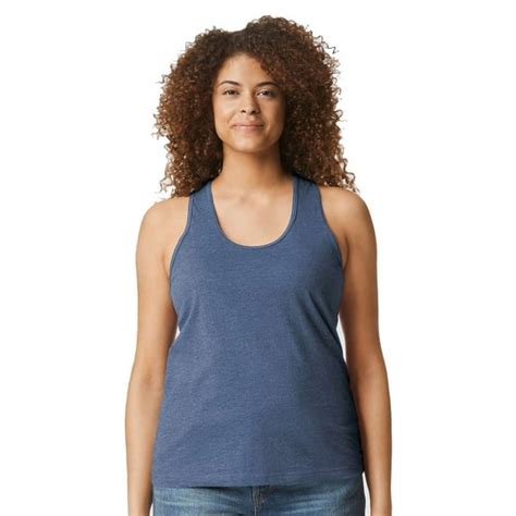 Gildan Softstyle Cvc Racerback Tank Top For Women Semi Fitted