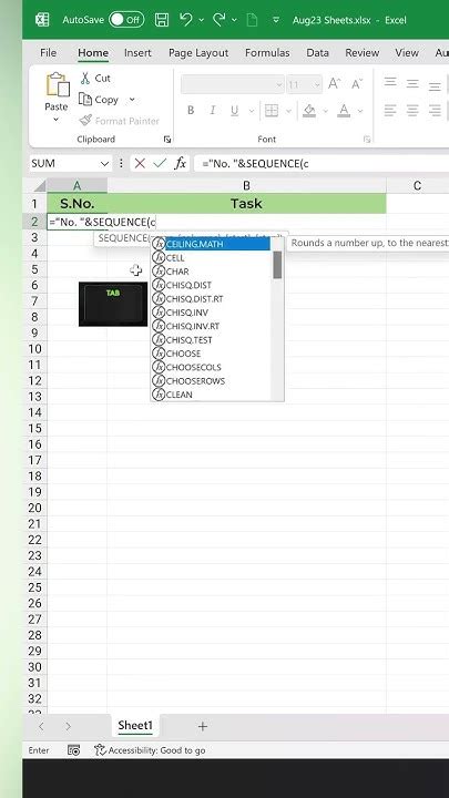 Automatic Serial Numberexcel Excel Exceltips Exceltutorial Youtube