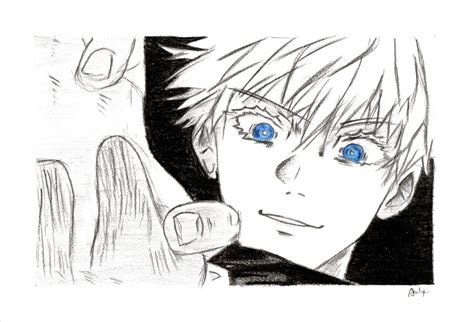 Gojo Satoru Female Sketch Anime Art