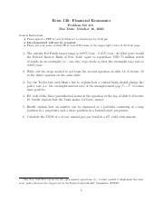 Problem Set Fall Pdf Econ Financial Economics Problem Set Due Date October