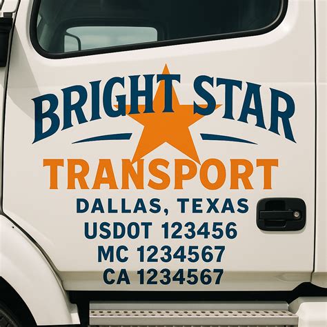 Custom Truck Door Decal Sticker Signs Us Dot Compliant Truck Door Le