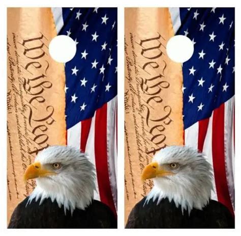 Kt Cornhole Skins And Boards We The People Eagle Flag Cornhole Wood