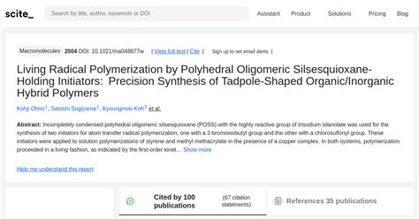 Living Radical Polymerization By Polyhedral Oligomeric Silsesquioxane Holding Initiators