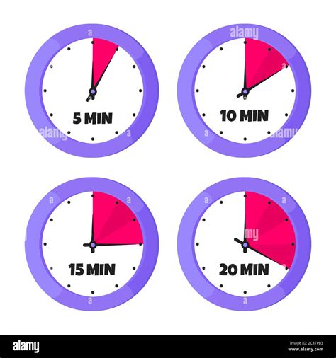Countdown On Analog Clock Face Flat Style Design Vector Illustration