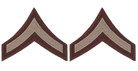 First Class Pfc Chevrons Beige On Brown Cook County Chevrons