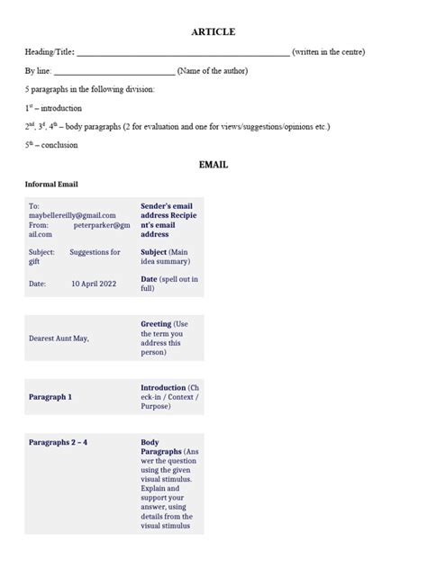Formats For Directed Writing Pdf