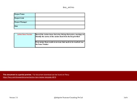 Excel Template Action Item Tracker Template Excel Template XLS Flevy Excel Template Action Item Tracker Template Excel Template XLS Flevy