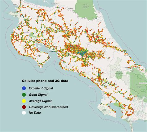 Cell Phone Data Coverage Map Of Costa Rica