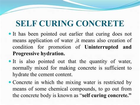 Self Curing Concrete Pptx Home Improvement Home And Garden