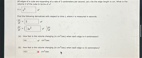 Solved All Edges Of A Cube Are Expanding At A Rate Of 3