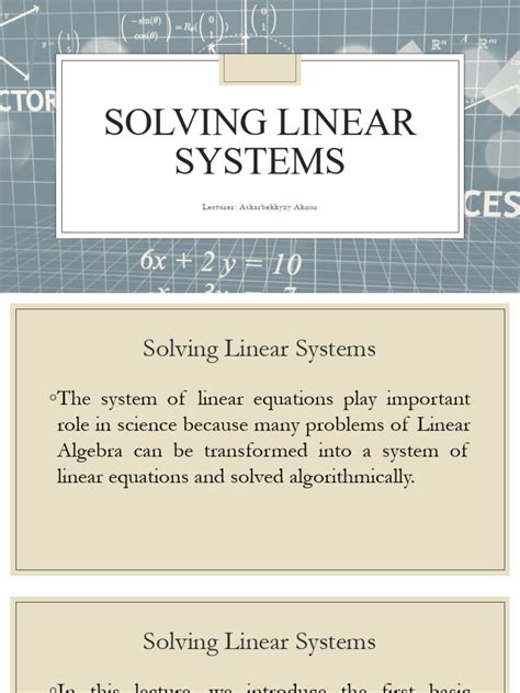 lec1 solving linear systems pdf system of linear equations equations